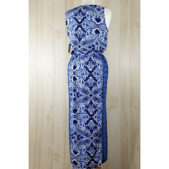 Ellen Tracy | Dresses | Ellen Tracy Provence Lapis Drape Neck Maxi ...